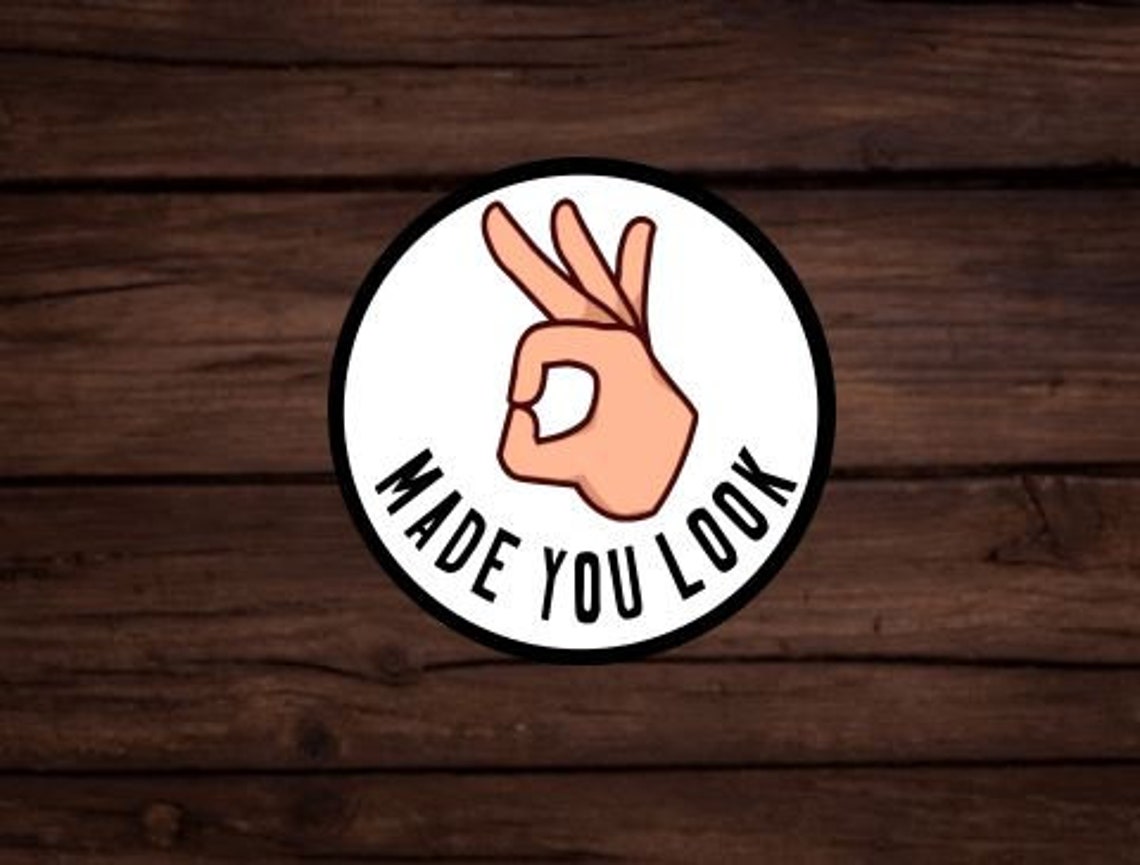 Made You Look Sticker Funny Sticker OK Emoji Hand Symbol | Etsy