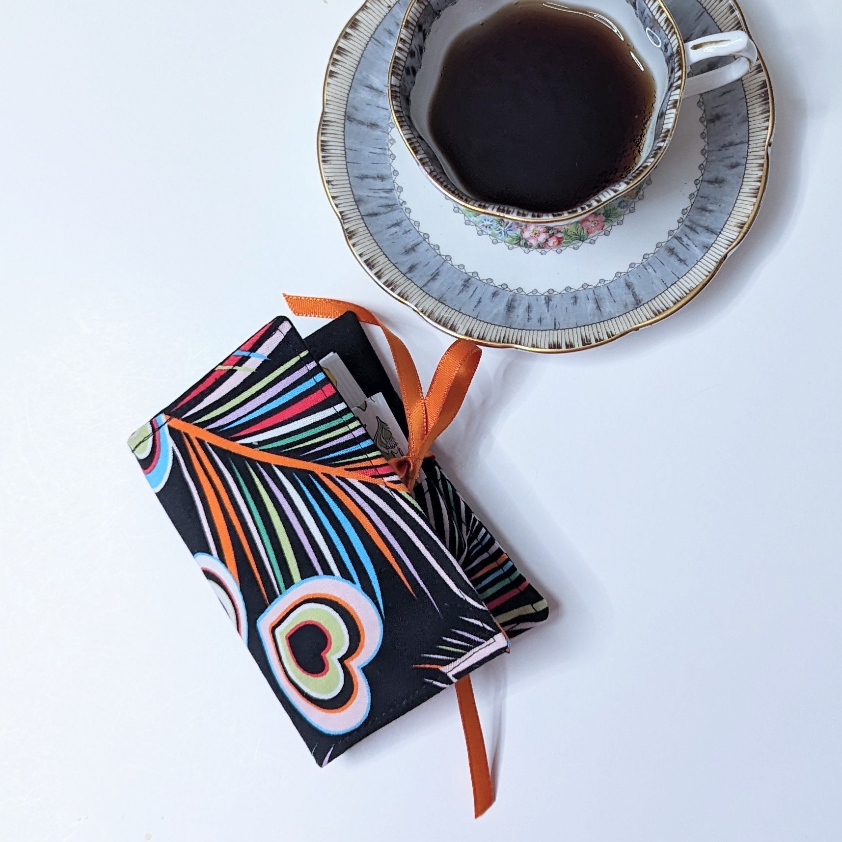 4-pocket Teabag Wallet Feathers Fabric Teabag Pouch Multicoloured Tea ...