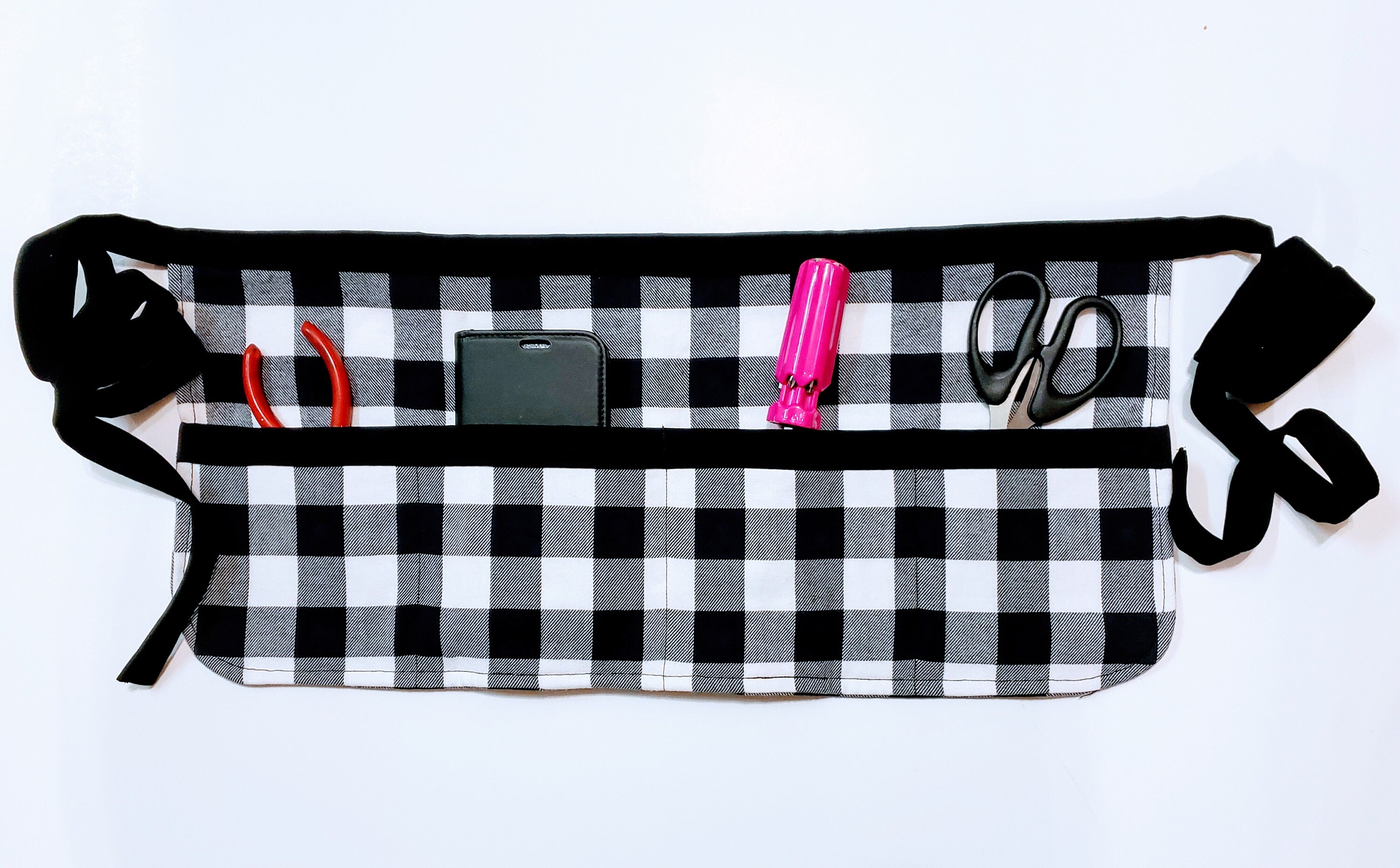 Black Buffalo Plaid Teacher Apron Gingham Utility Apron - Etsy