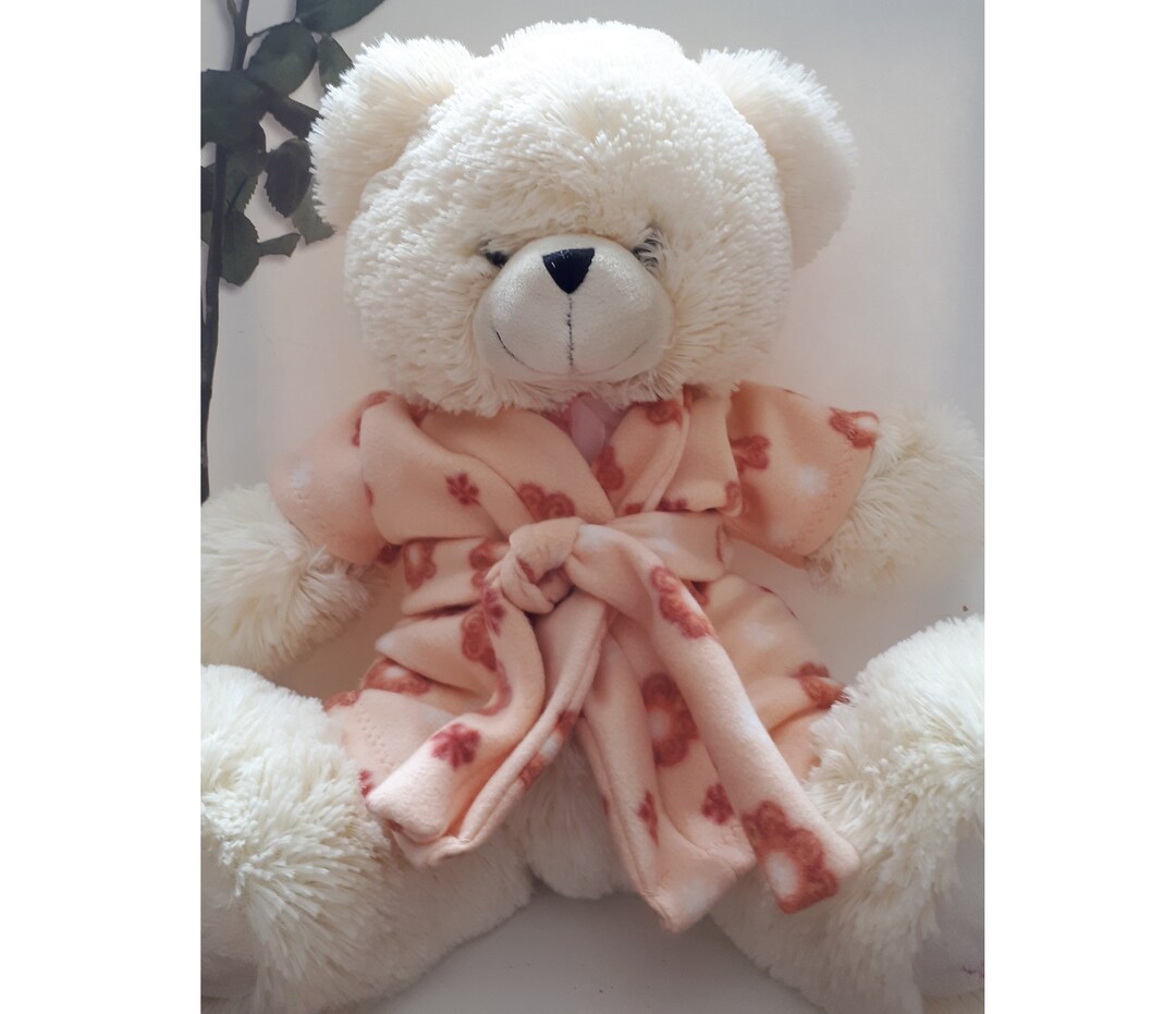 Peach Flowers Bathrobe for Teddy Bear, Housecoat for Stuffed Animals ...