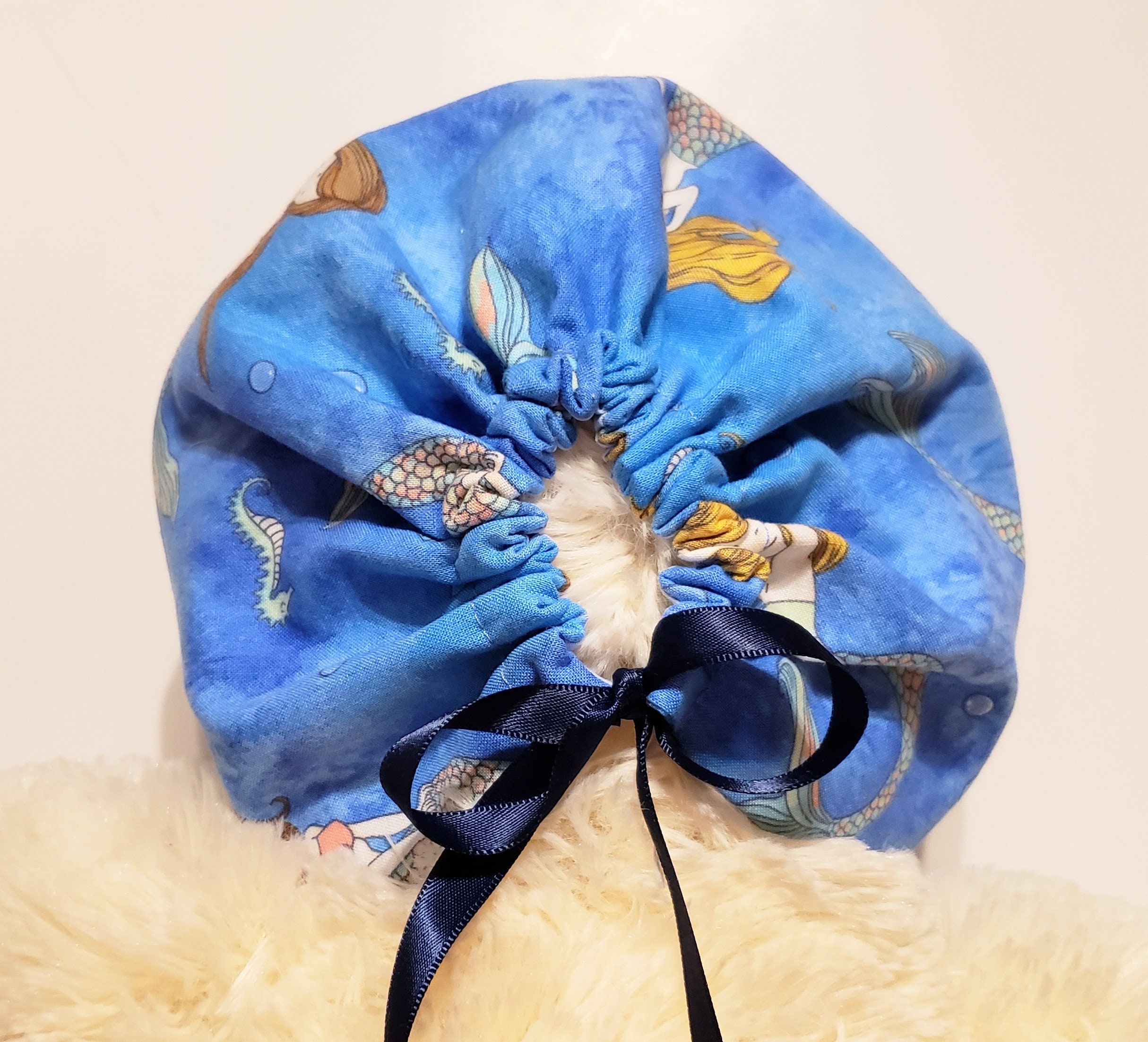 Mermaid Bonnet for Toddlers Blue Baby Bonnet Retro - Etsy