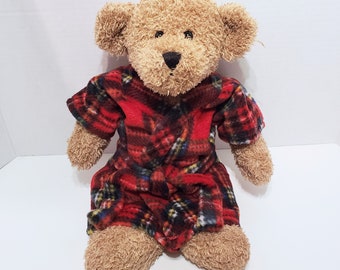 Plaid Teddy Bear - Etsy