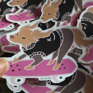 Skateboarding Dog Sticker | Glossy, Water Resistance, Die Cut - Etsy