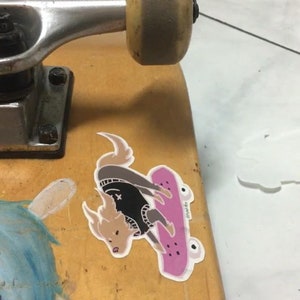 Skateboarding Dog Sticker | Glossy, Water Resistance, Die Cut - Etsy