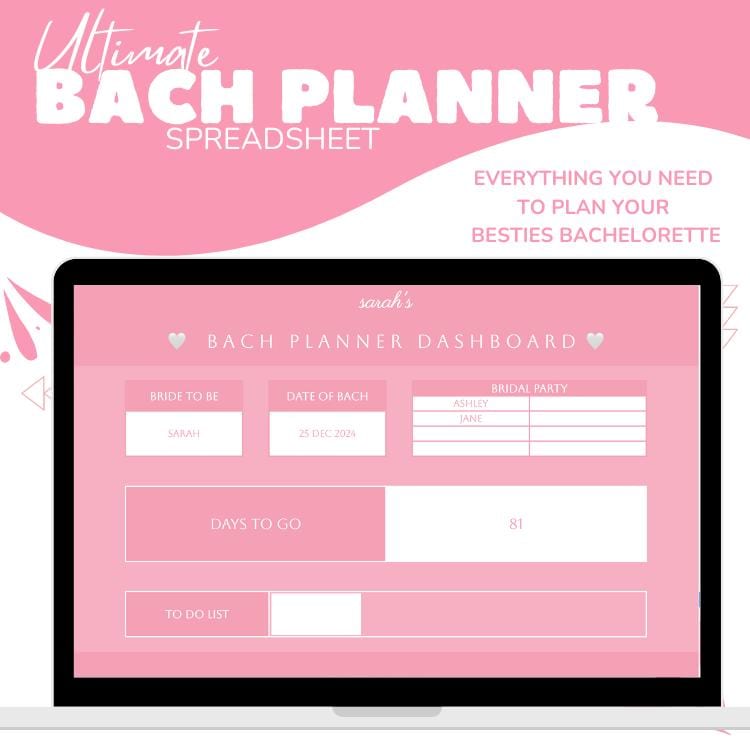 Ultimate Bachelorette Planning Spreadsheet: Hens Planning, Guest List ...