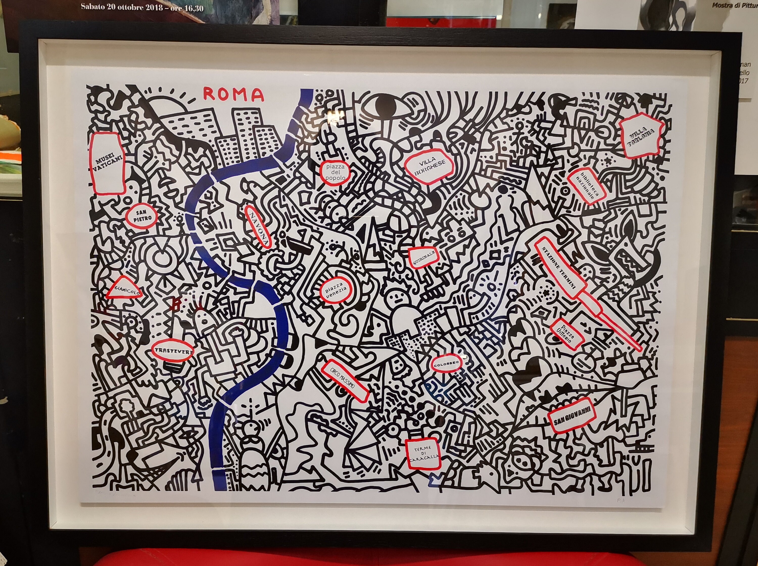 Map of Rome, Rome, Rome Print, Rome Map, Keith Harring - Etsy