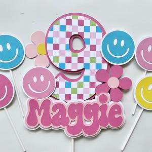 Happy Face Cake Topper/smiley Face Cake Topper/happy Face Pastel ...