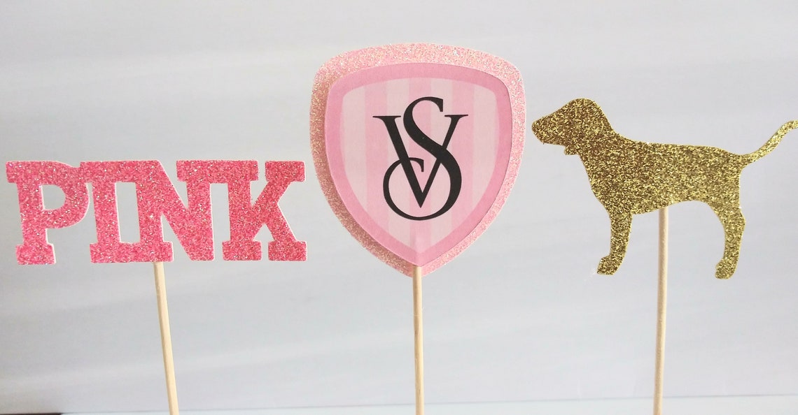 Victoria Secret Cupcakes Toppers/ Pink Cupcake Toppers/ Love Pink - Etsy