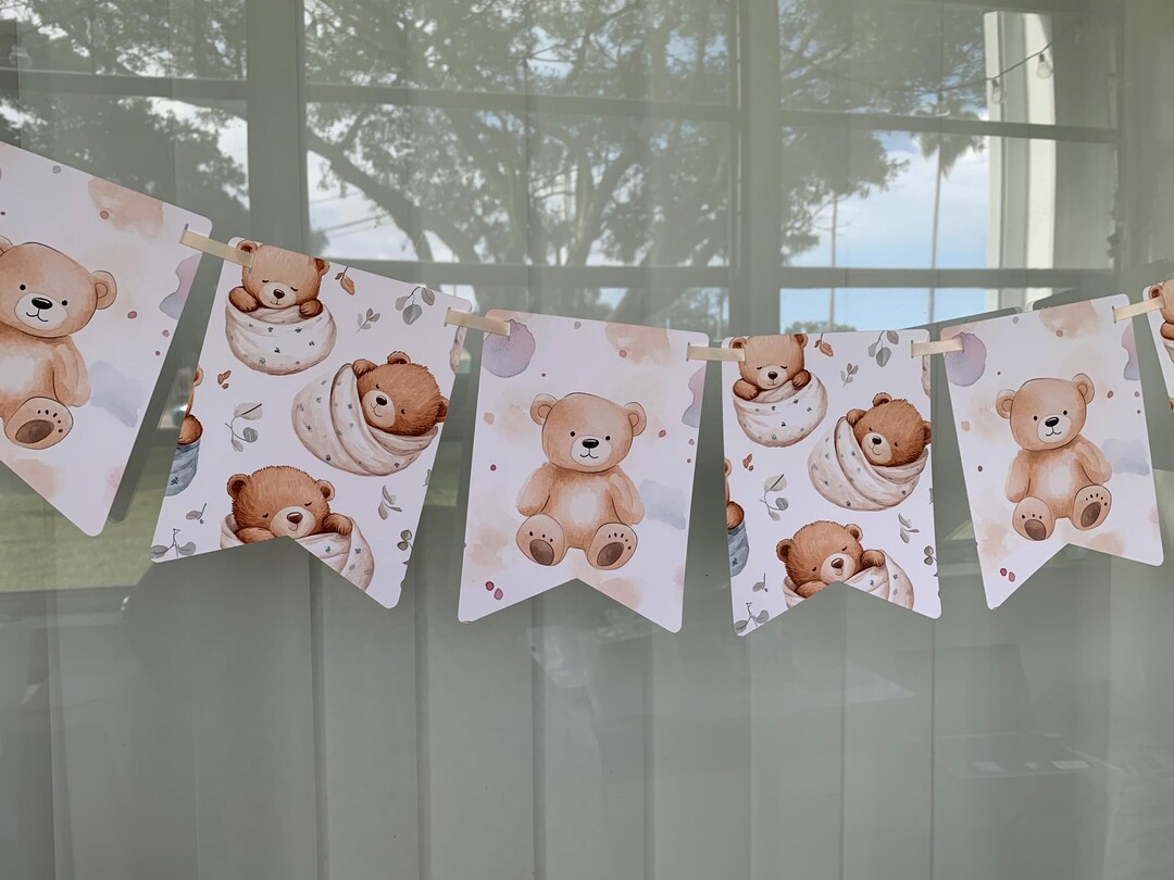 Teddy Bear Garland/ Teddy Bear Banner/ Bear & Forest Animals Party Baby ...