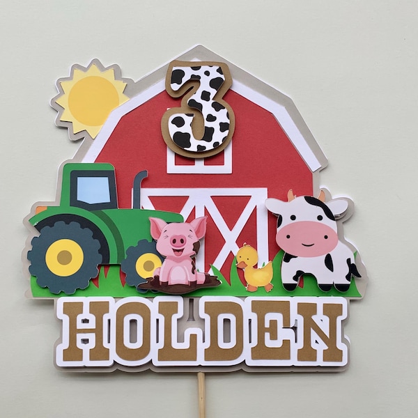 Farm Cake Topper - Etsy