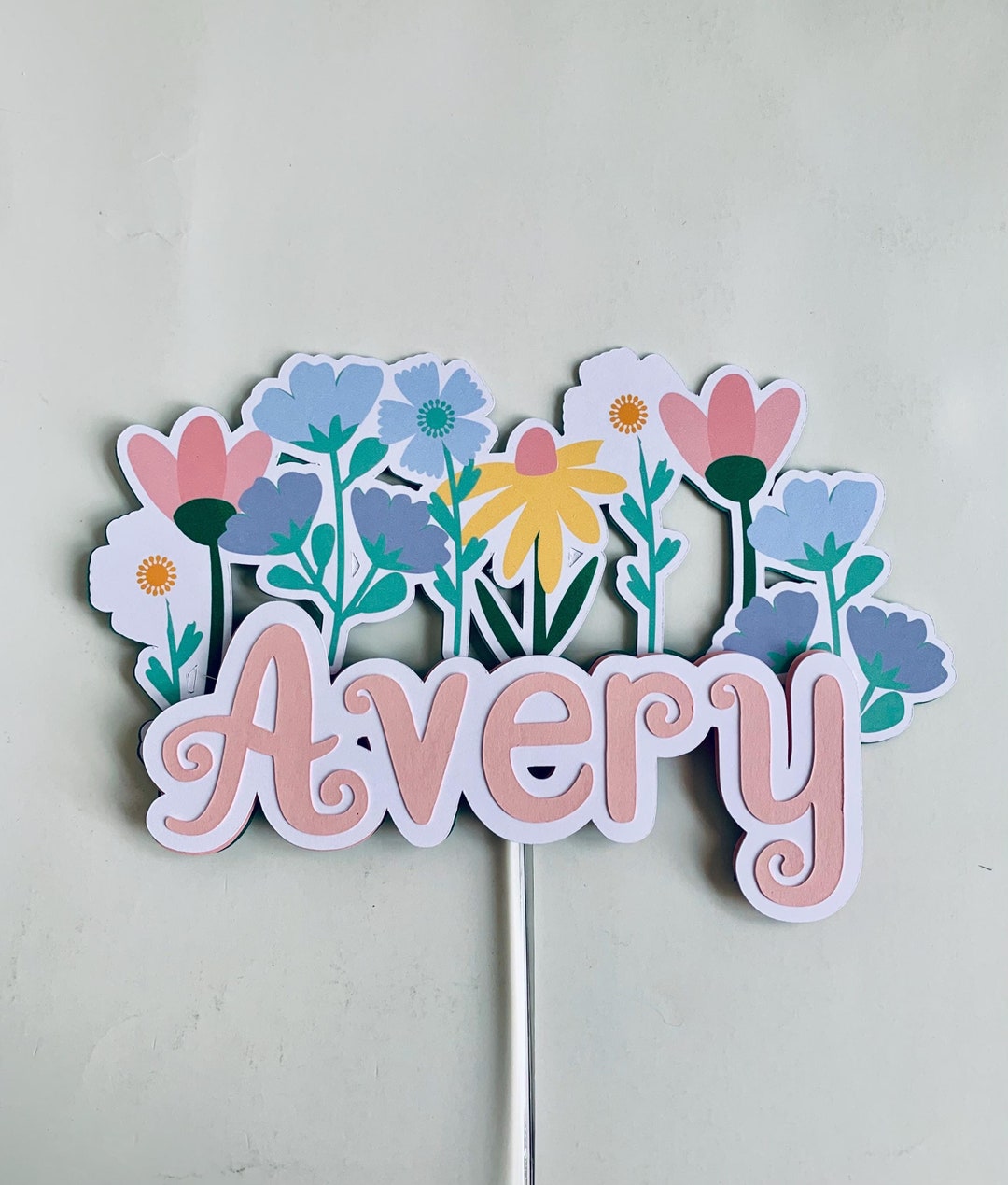 Wildflowers Cake Topper/ Wild One Cake Topper/ Baby in Bloom Cake ...