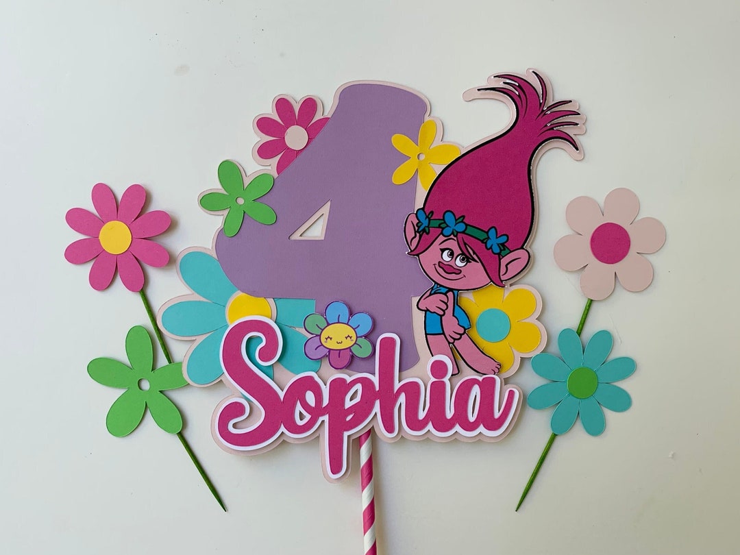 Trolls Cake Topper/ Trolls Party Decorations/ Trolls Birthday Decor ...