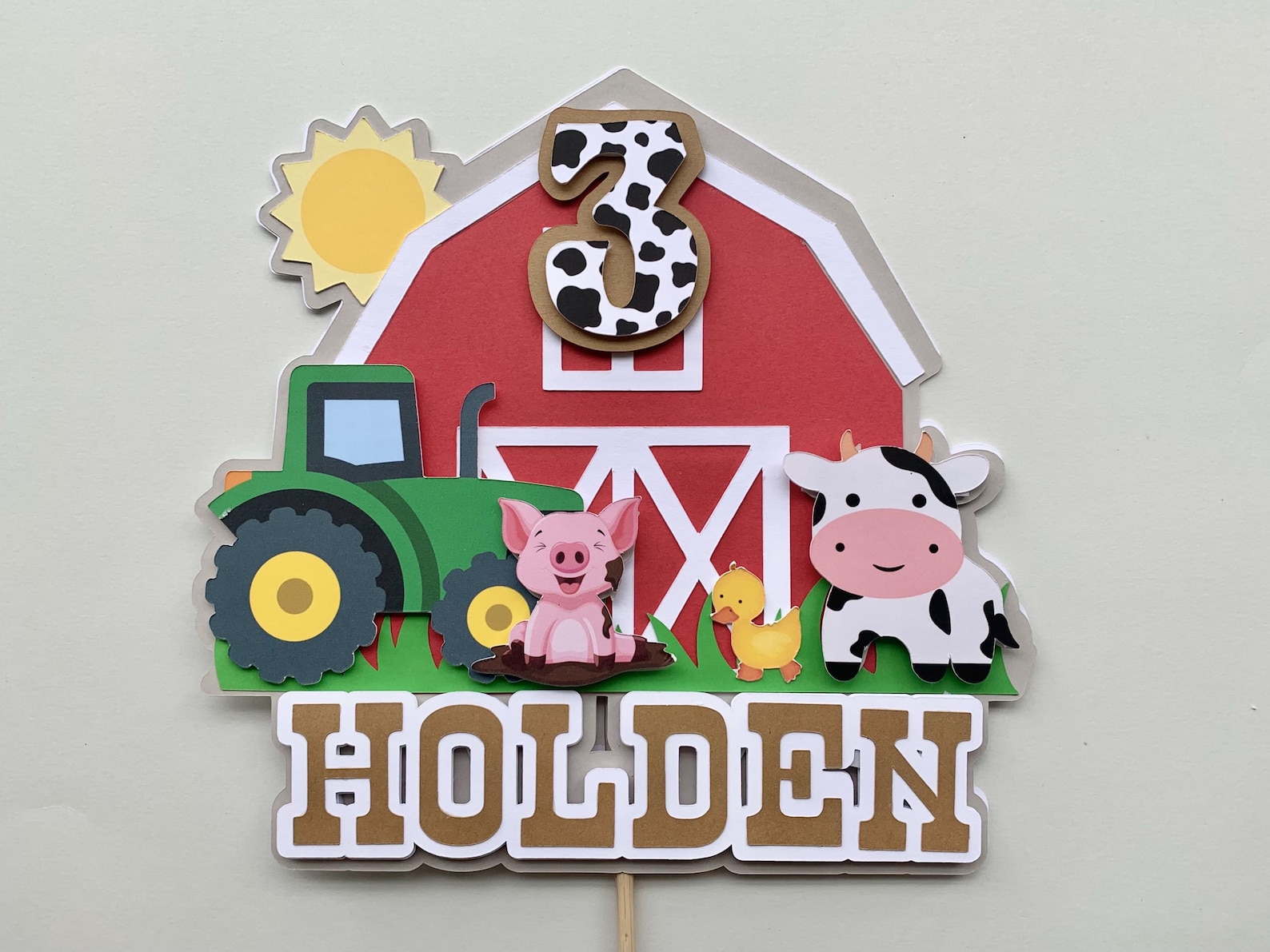 Farm Theme Cake Toppers Set/ Farm Animals Cake Topper/ Farm Theme Candy ...