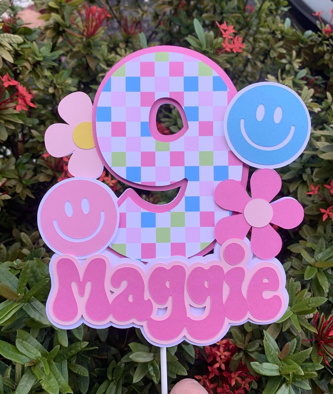 Happy Face Cake Topper/smiley Face Cake Topper/happy Face Pastel ...