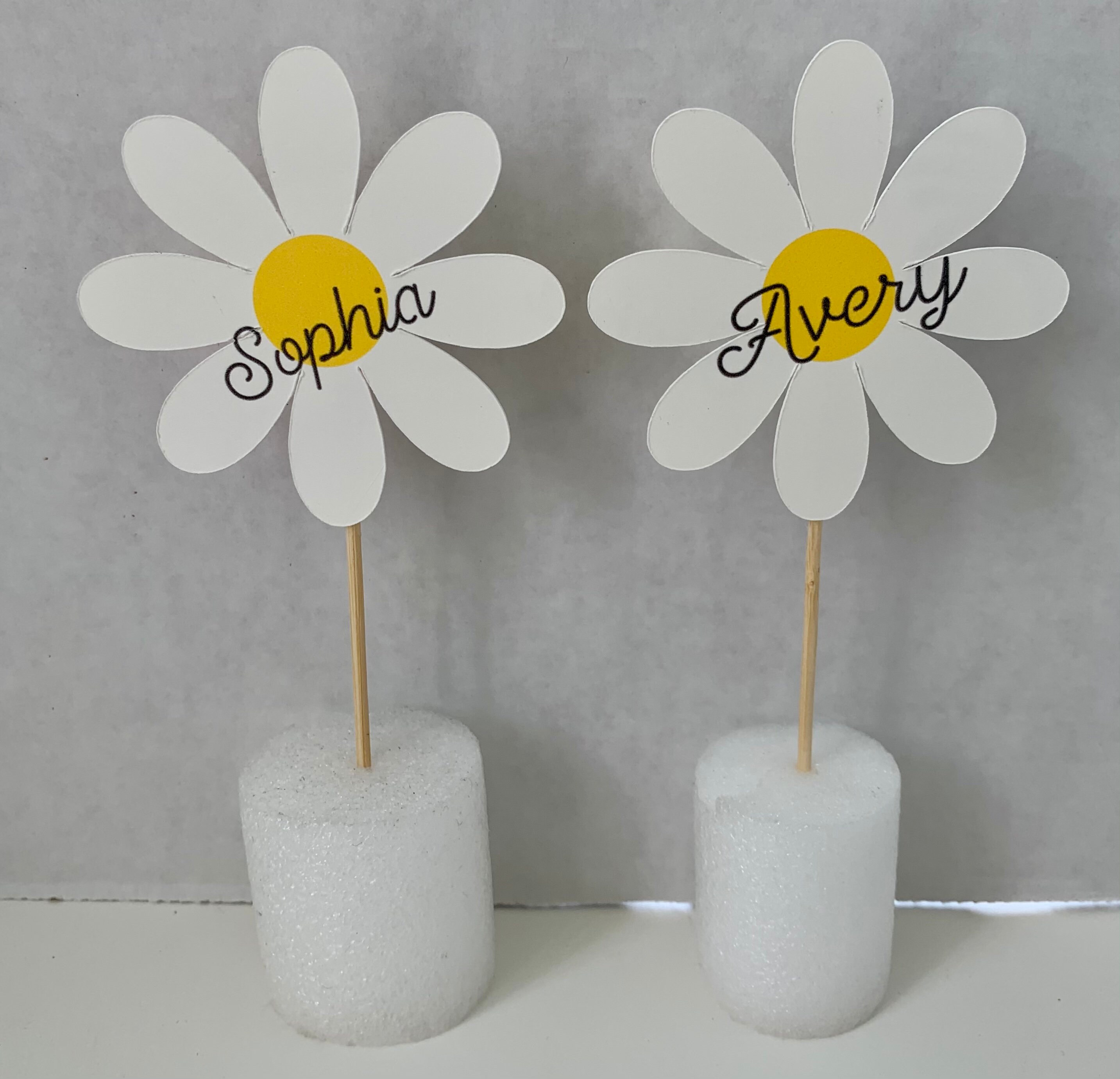 Personalized Daisy Cupcake Toppers (12)/groovy Cupcake Toppers/daisy ...