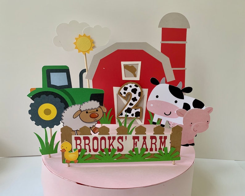 Farm Theme Cake Toppers Set/ Farm Animals Cake Topper/ Farm - Etsy