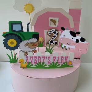 Farm Theme Cake Topper/ Farm Theme Party Decor/ Farm Theme Centerpieces ...