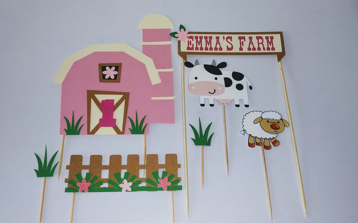 Farm Theme Cake Topper/ Farm Theme Party Decor/ Farm Theme | Etsy