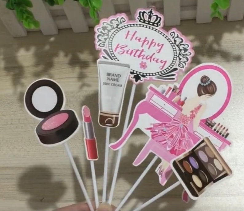 Make up Cake Topper Set ON SALE/ Dolls Cake Topper/ Spa Cake Topper - Etsy