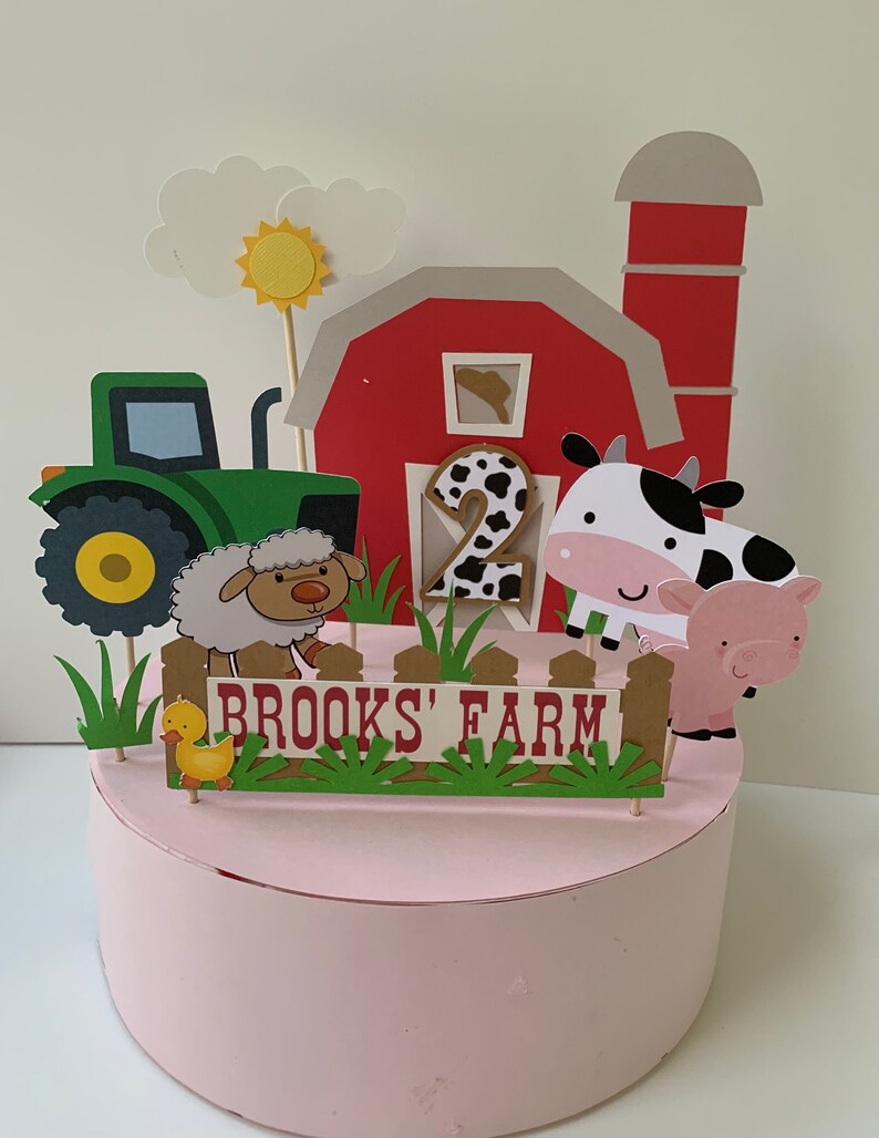 Farm Theme Cake Toppers Set/ Farm Animals Cake Topper/ Farm - Etsy