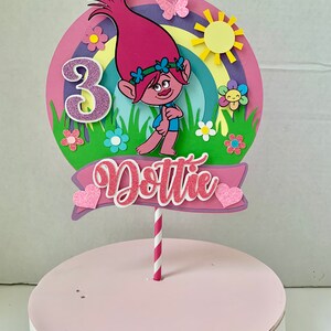 Trolls Cake Topper/ Renovated/trolls Party Decorations/ Trolls Birthday ...