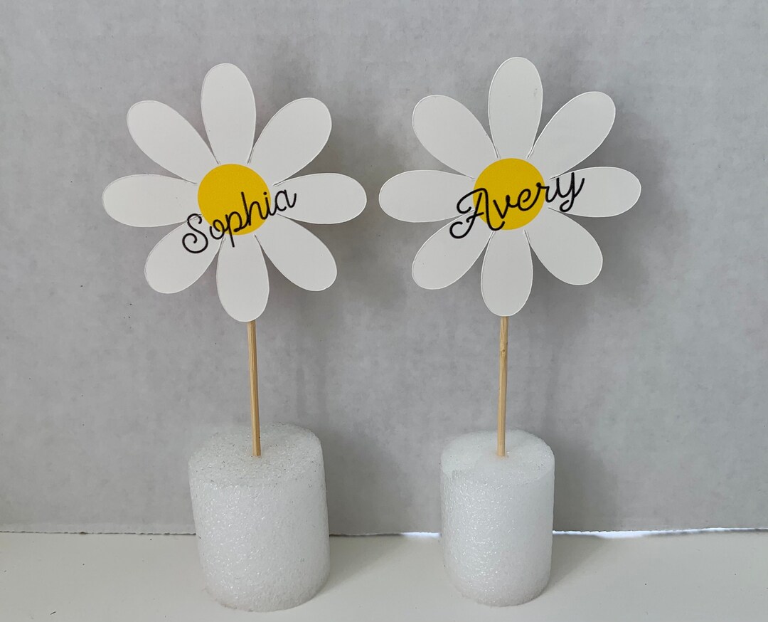 Personalized Daisy Cupcake Toppers (12)/groovy Cupcake Toppers/daisy ...