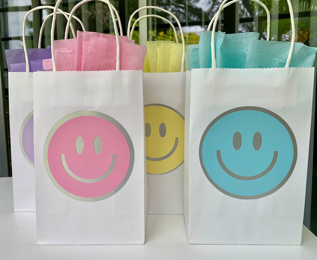 Pastel Tones Smiley Face Party Bags (5+)/ Happy Faces Treat Bags/ Happy ...