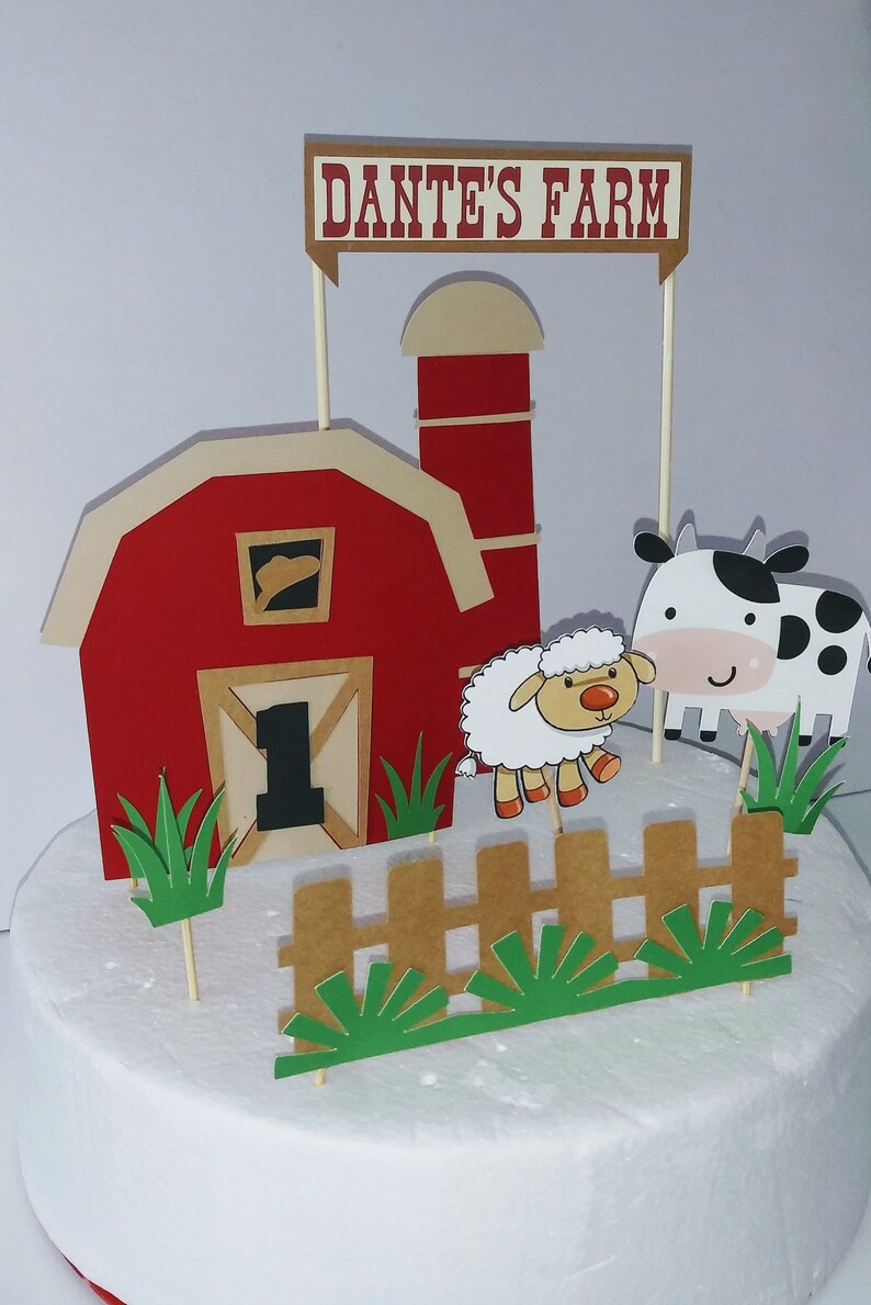 Farm Theme Cake Toppers Set/ Farm Animals Cake Topper/ Farm | Etsy