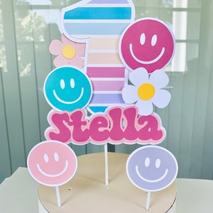 Happy Face Cake Topper/smiley Face Cake Topper/happy Face Pastel ...