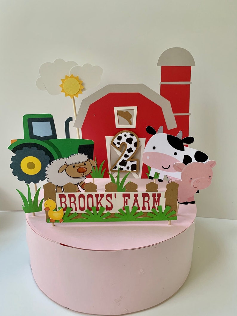 Farm Theme Cake Toppers Set/ Farm Animals Cake Topper/ Farm - Etsy