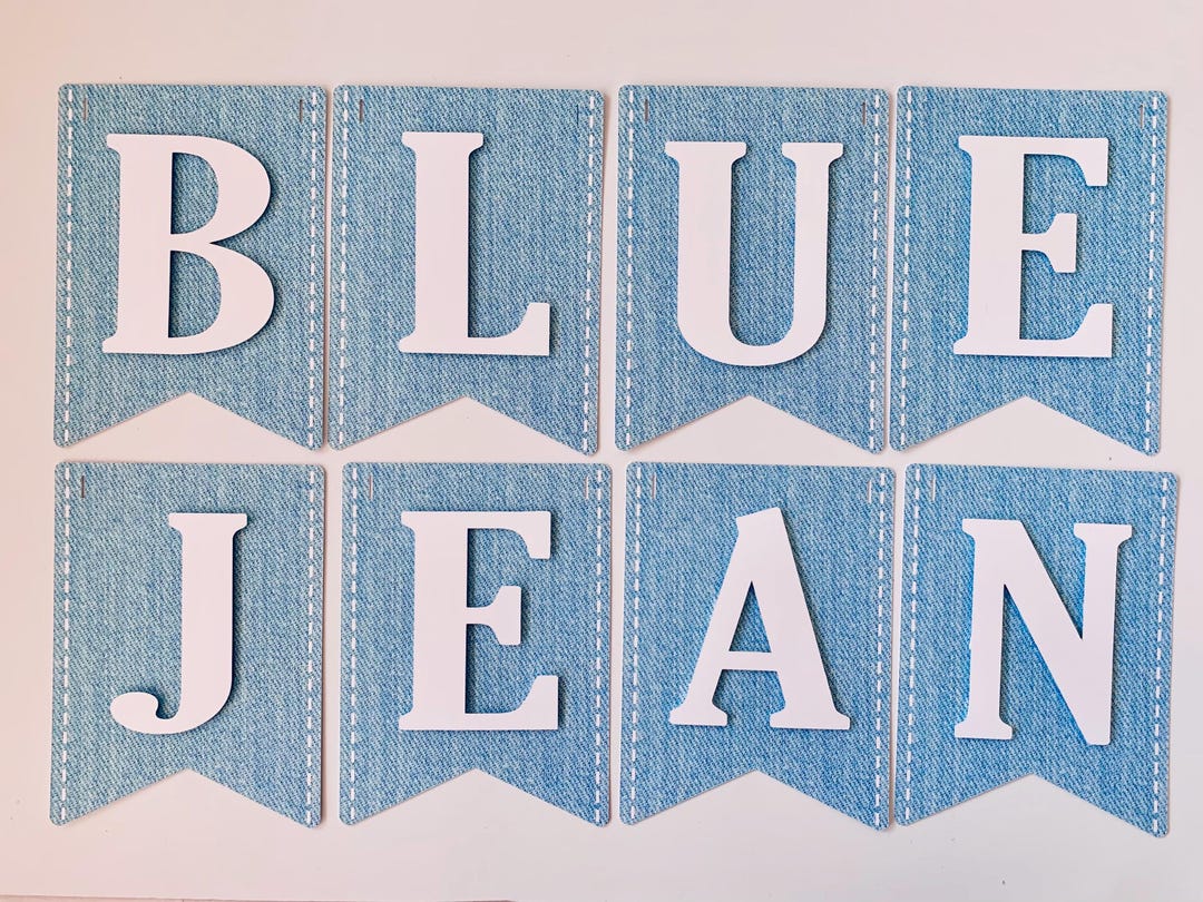 Blue Jean Baby Banner/ Blue Jean Texture Cardstock Banner/ First Rodeo ...