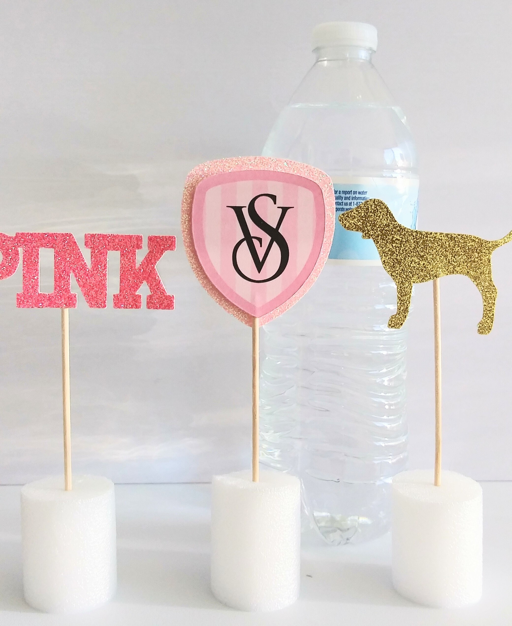 Victoria secret cupcakes toppers/ Pink cupcake toppers/ love | Etsy