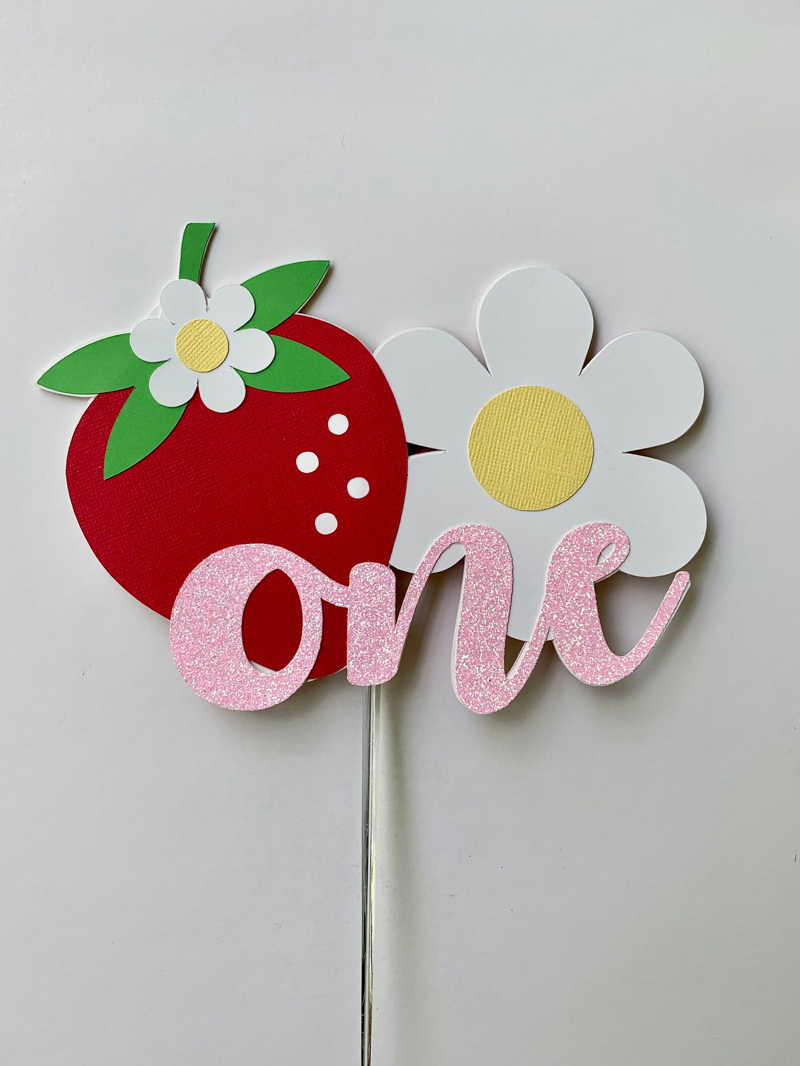 Strawberry Cake Topper/ Strawberry Party Decorations/ Strawberry First ...