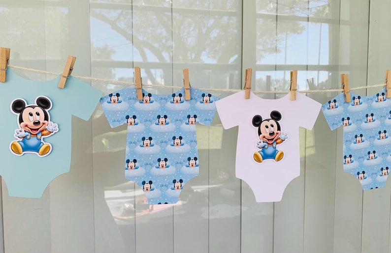 Mickey Baby Onesies Garland/ Mickey Baby Shower &first Birthday ...