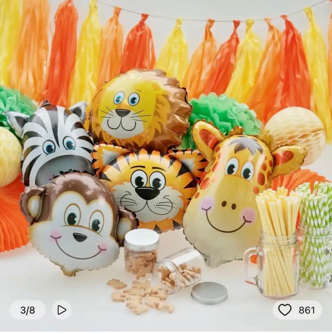 Safari Balloons Set/ Safari Balloons for Centerpieces/ Jungle Animal ...