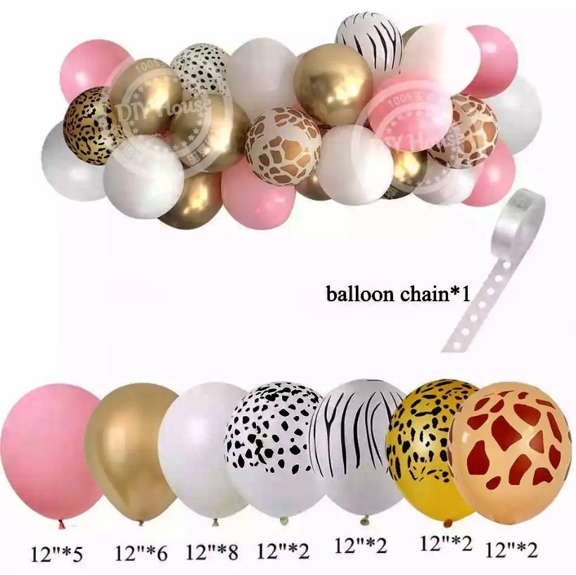Safari Balloons Chain (34 Pieces +strip Chain)/safari Balloons Garland ...