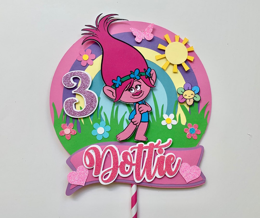 Trolls Cake Topper/ Renovated/trolls Party Decorations/ Trolls Birthday ...