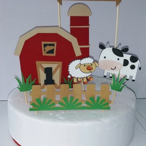 Farm Theme Cake Toppers Set/ Farm Animals Cake Topper/ Farm | Etsy