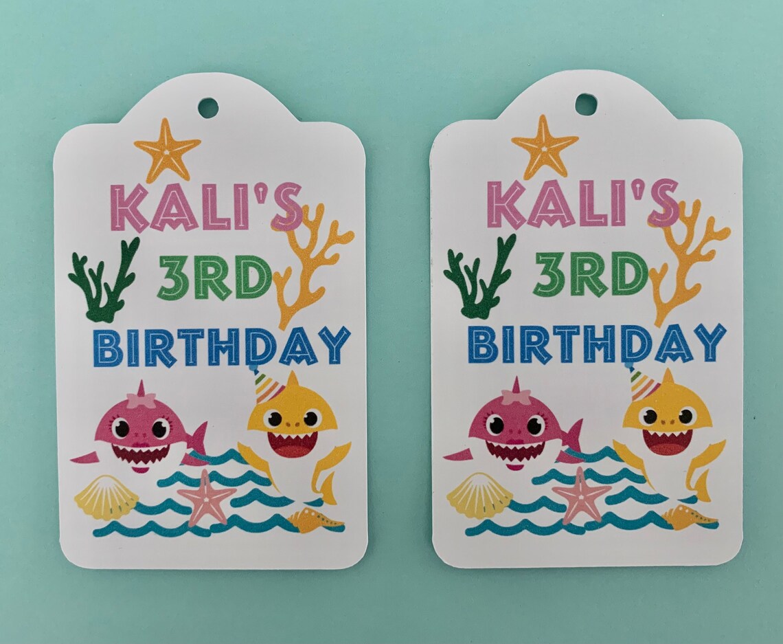 Baby Shark Tags/ Baby Shark Labels/ Baby Shark Favors/ Baby - Etsy