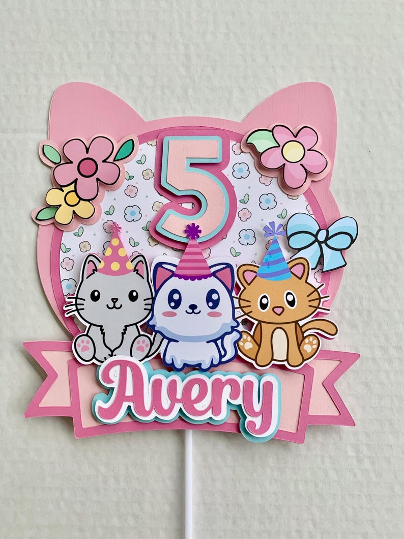 Kitten Cake Topper/cats Party Decorations/kitten- Cats Favors/cats ...