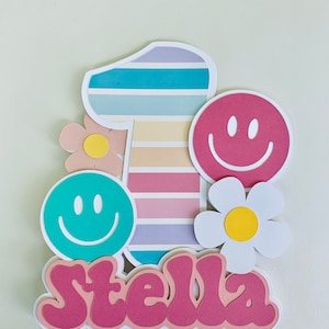 Happy Face Cake Topper/smiley Face Cake Topper/happy Face Pastel ...