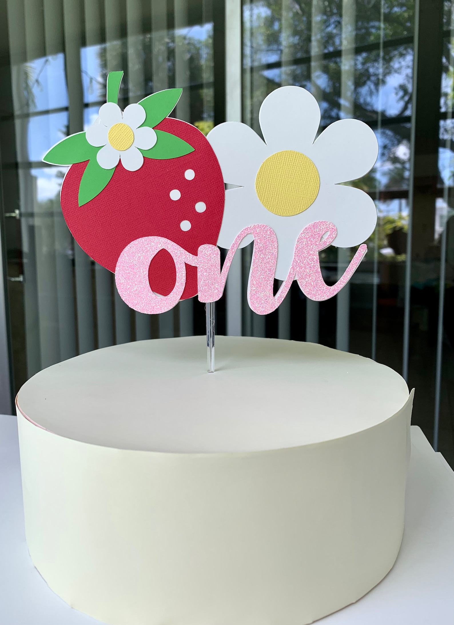 Strawberry Cake Topper/ Strawberry Party Decorations/ Strawberry First ...