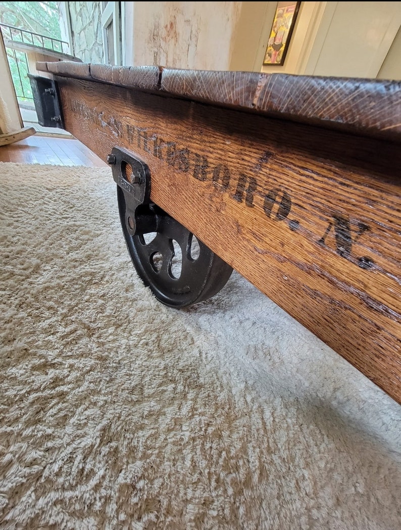 Unique Lineberry Factory Railroad Cart Coffee Table Industrial - Etsy