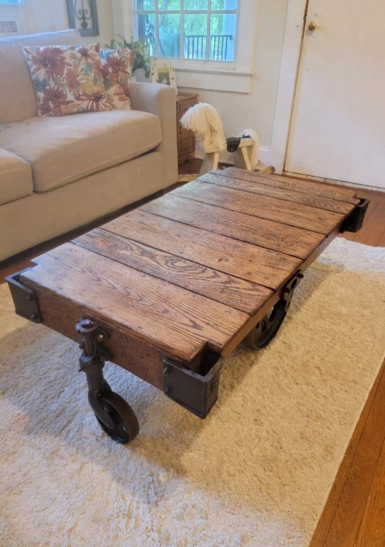 Unique Lineberry Factory Railroad Cart Coffee Table Industrial - Etsy