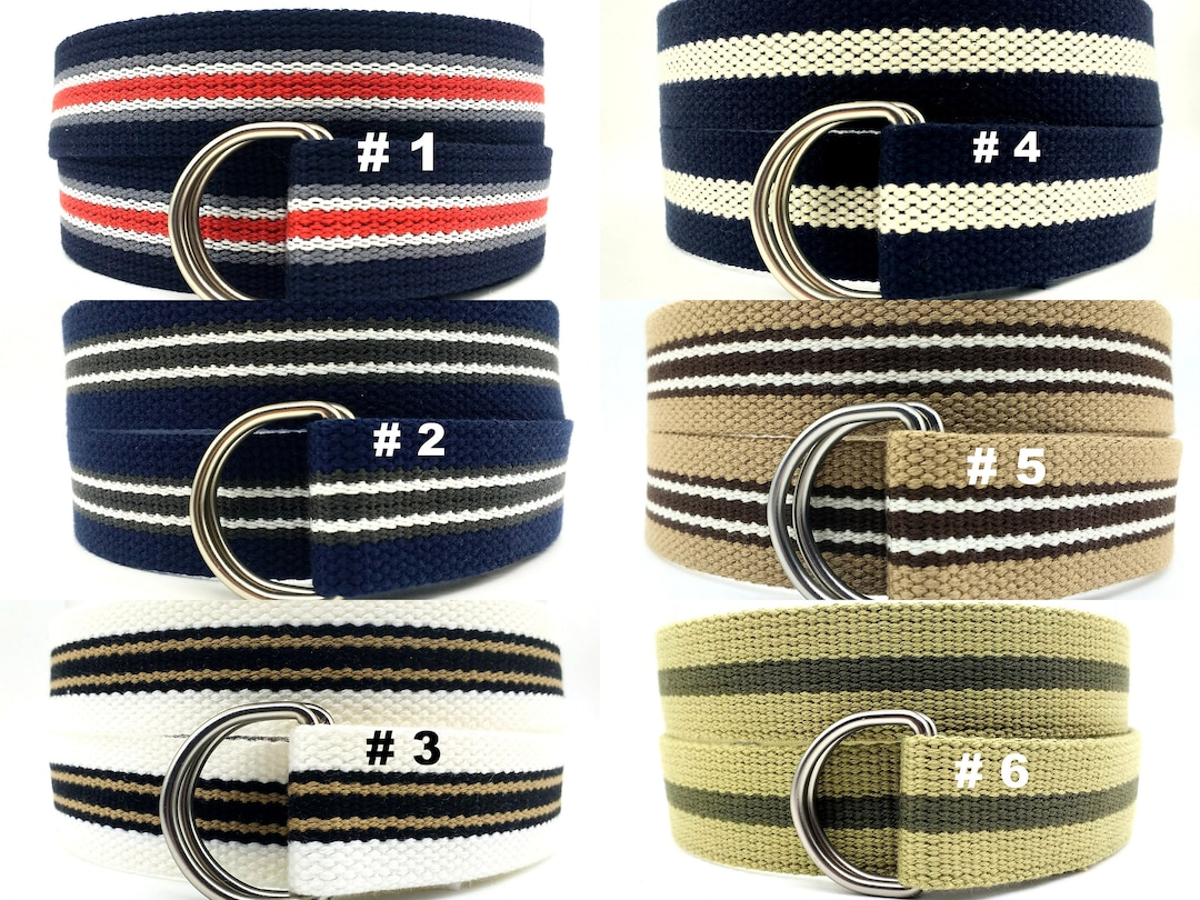Men's and Boy's Stripe Woven Webbing Belt/woven D-ring Webbing Belt ...