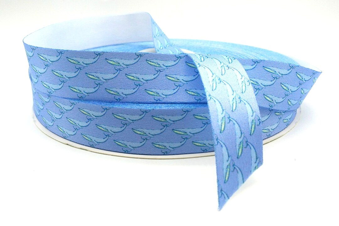 Blue Whale Ribbon/ribbon by the Yard/nautical Ribbon/lanyard Ribbon 1 ...