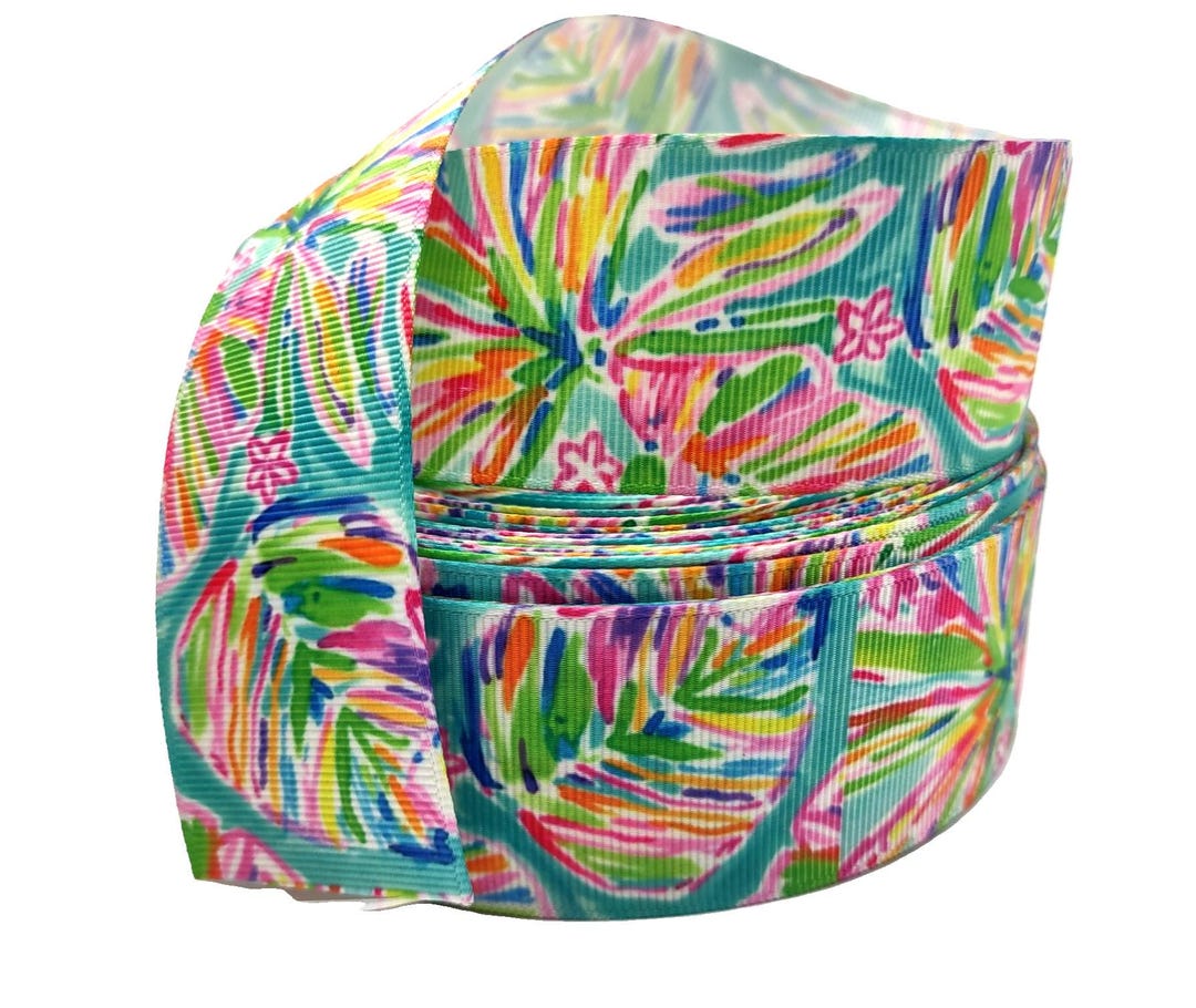 Tropical Ribbon/lilly Inspired Ribbon/ 1.5 Inches Wide/ Sold by the ...