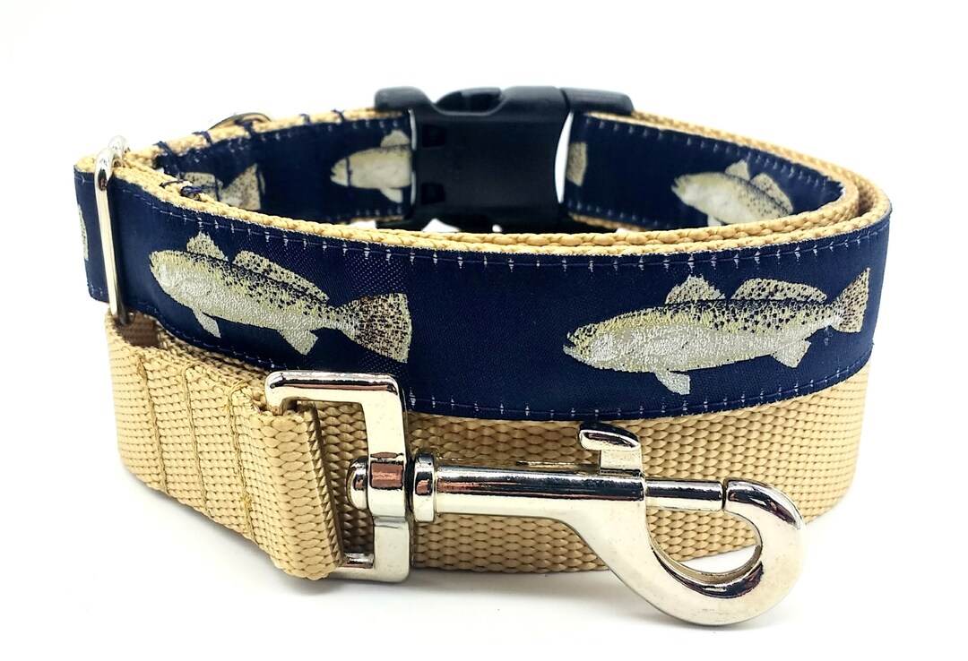 Dog Collar/salt Water Trout/adjustable 1 Inch Wide Dog Collar - Etsy