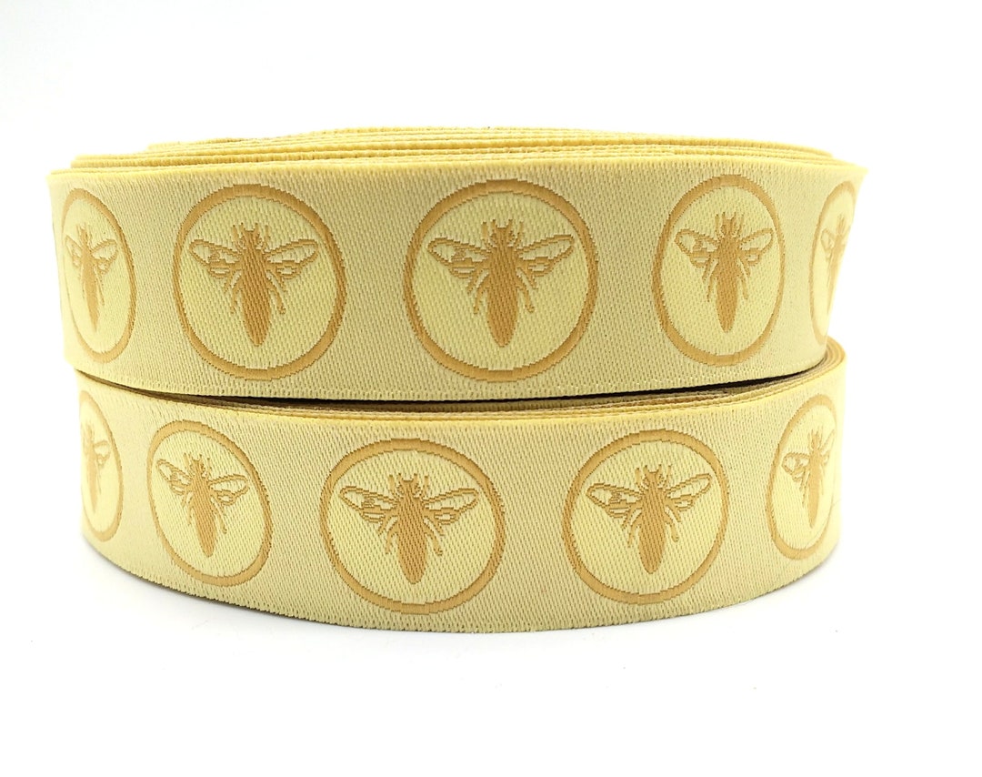 Bumble Bee Jacquard Ribbon/bumble Bee Ribbon Sold by the Yard/7/8 ...