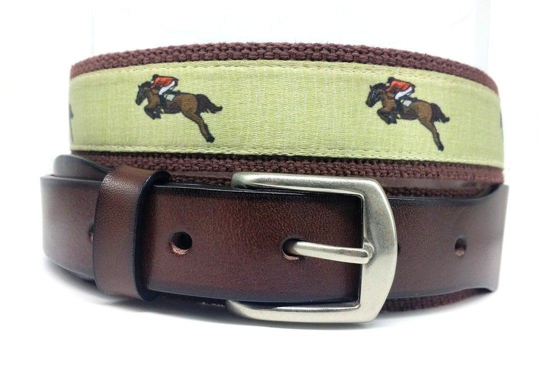 Men's Equestrian Ribbon Belt/show Jumper in Red Jacket/top Grain ...